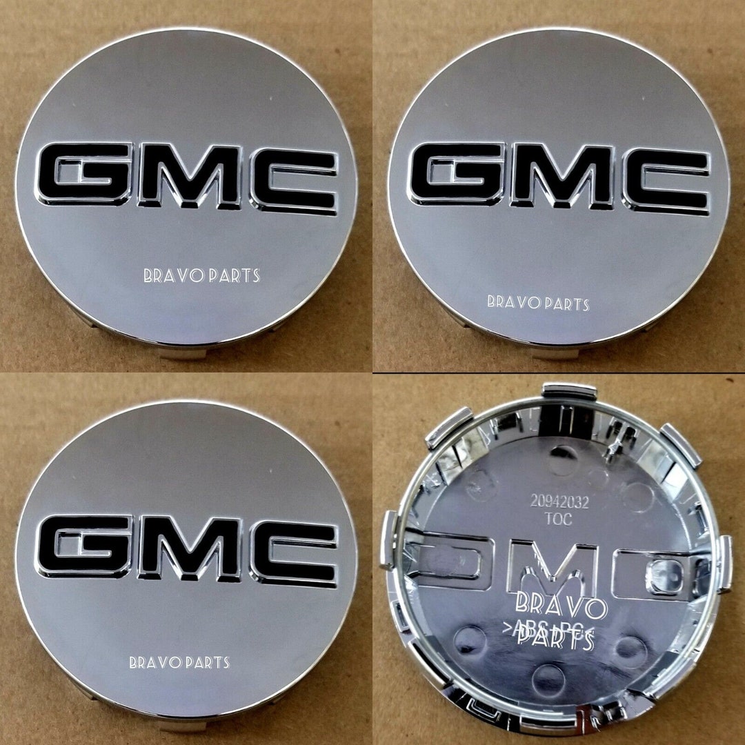 Set of 4 GMC 83mm Chrome Center Hub Caps Fits for 2014-2019 Sierra ...