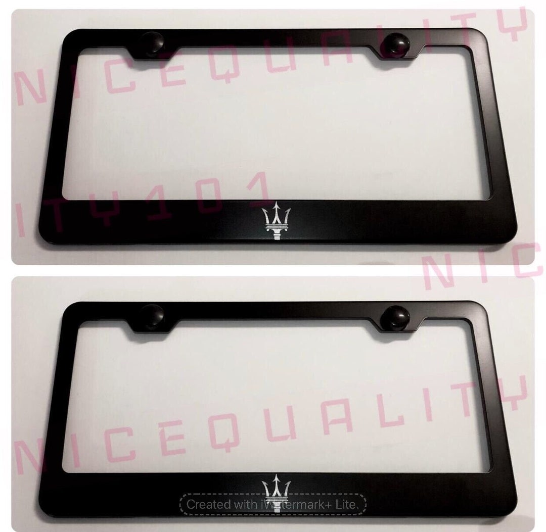 2X Laser Engraved Maserati Stainless Steel Finished License Plate Frame ...