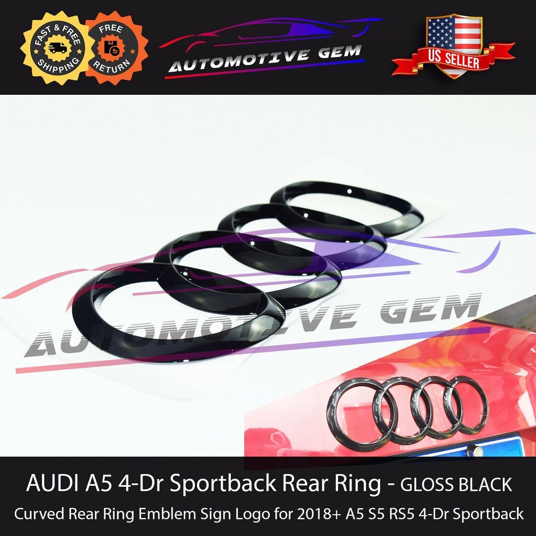 2018 AUDI A5 Sportback Curve Ring Trunk Emblem GLOSS BLACK - Etsy
