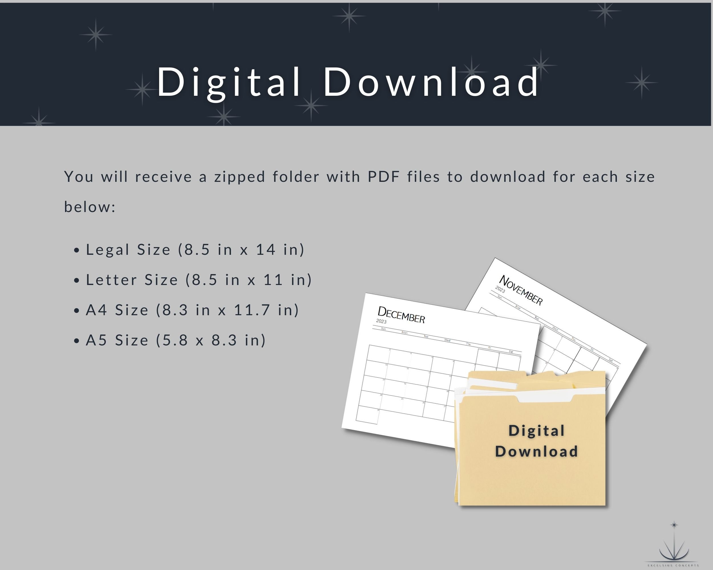 Printable 2023 Calendar, Minimalist, Simple, Plain, Sunday Start ...