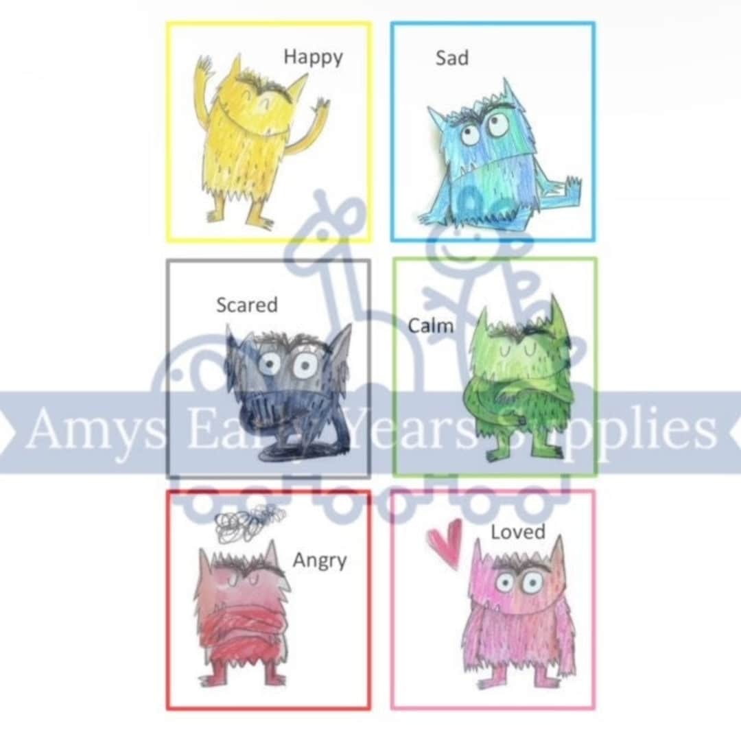 Colour Monster Flashcards - PDF Download - Etsy