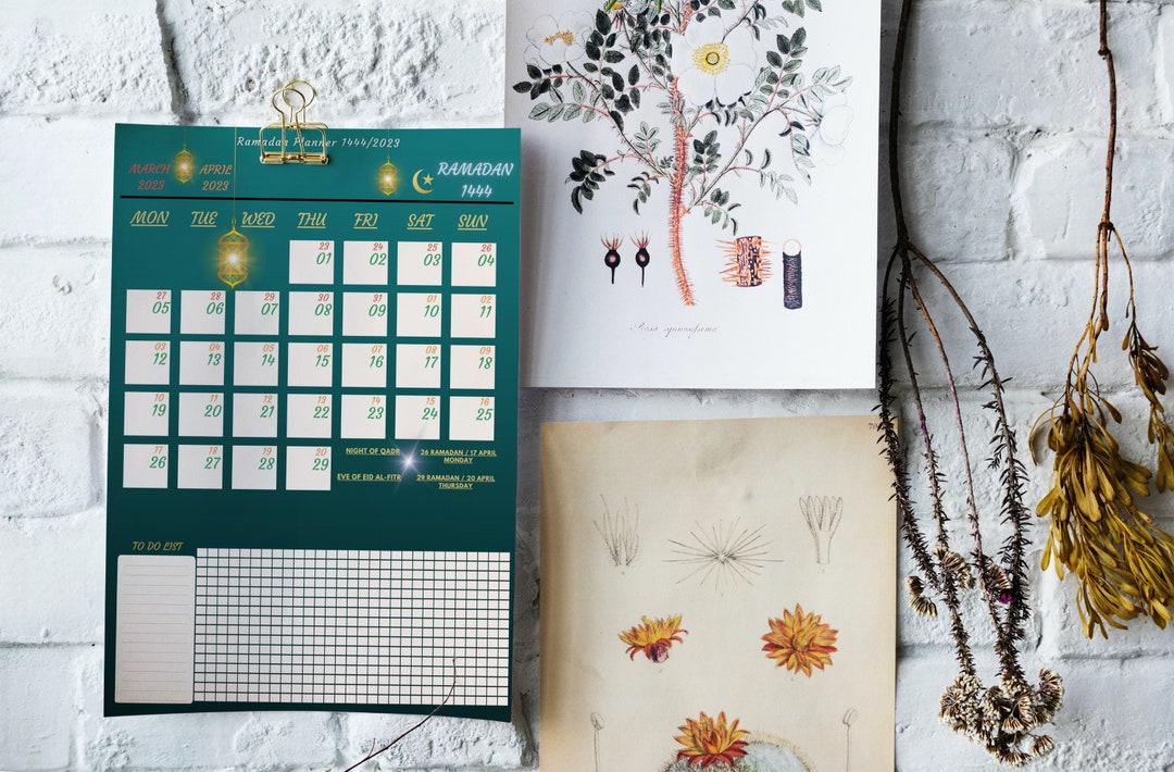 Ramadan Planner and Calendar Muslim Calendar Muslim Wall - Etsy