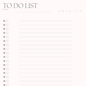 Minimal to Do List Printable, Simple Tasks List Template, Productivity ...