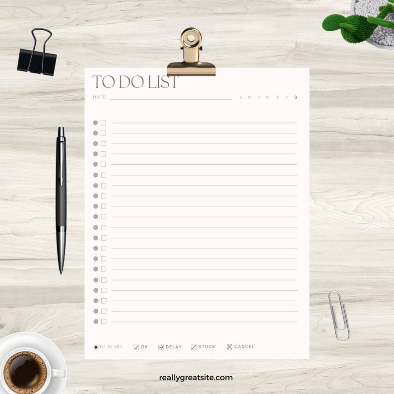 Minimal to Do List Printable Simple Tasks List Template - Etsy