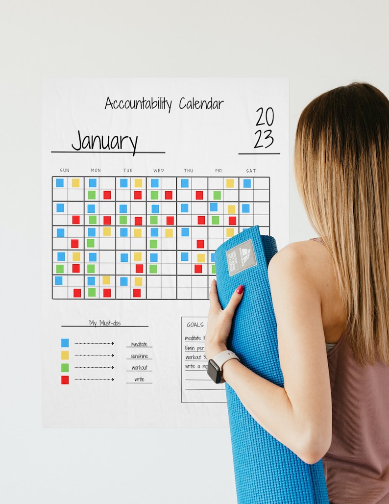 Accountability Calendar/habit Tracker (digital File) - Etsy