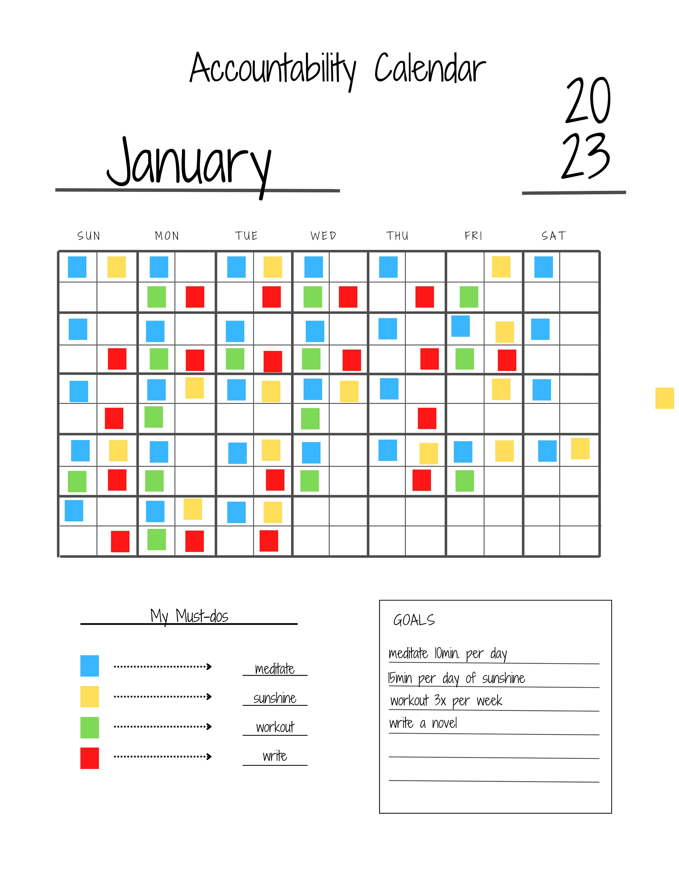 Accountability Calendar/habit Tracker (digital File) - Etsy