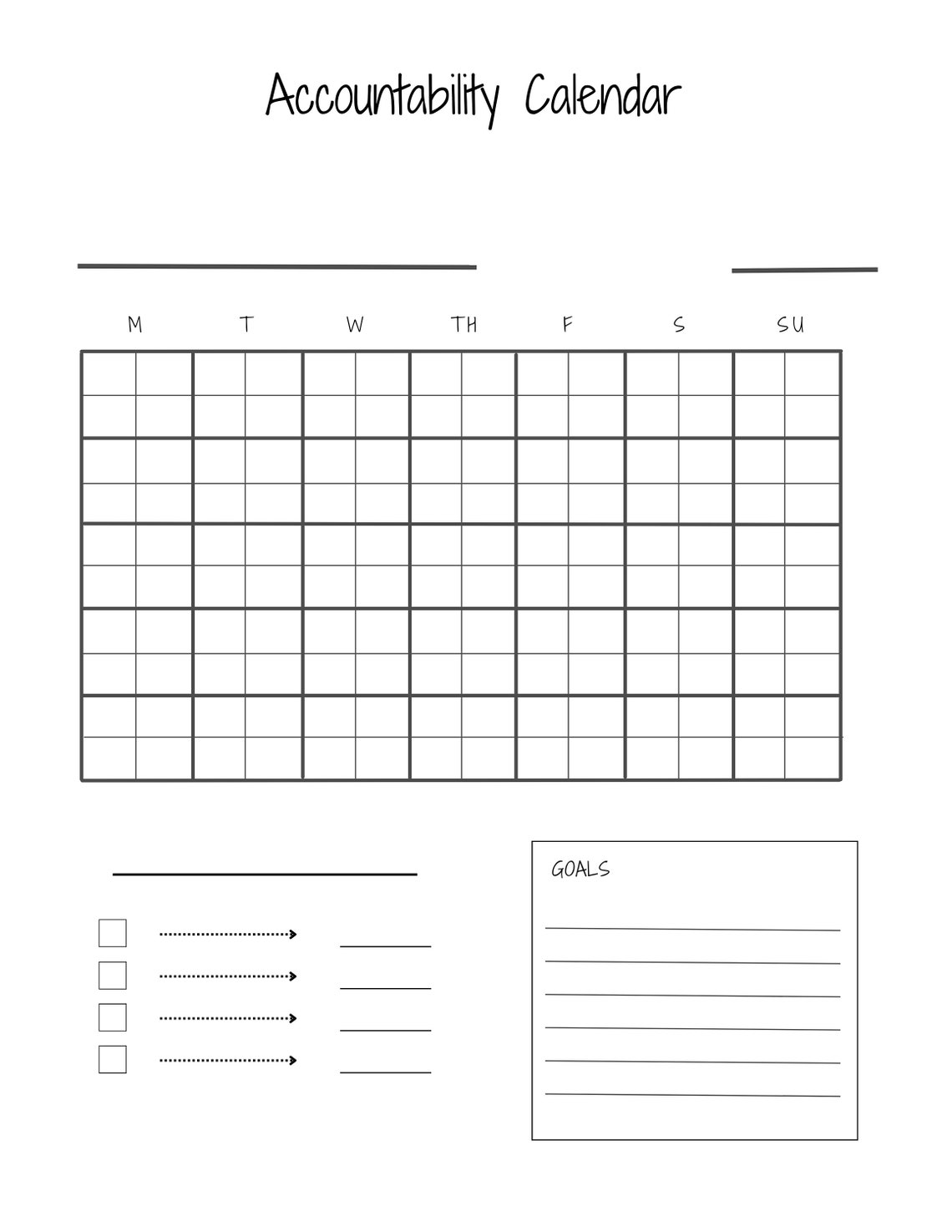 Accountability Calendar/habit Tracker (digital File) - Etsy