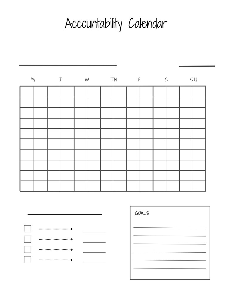 Accountability Calendar/habit Tracker (digital File) - Etsy