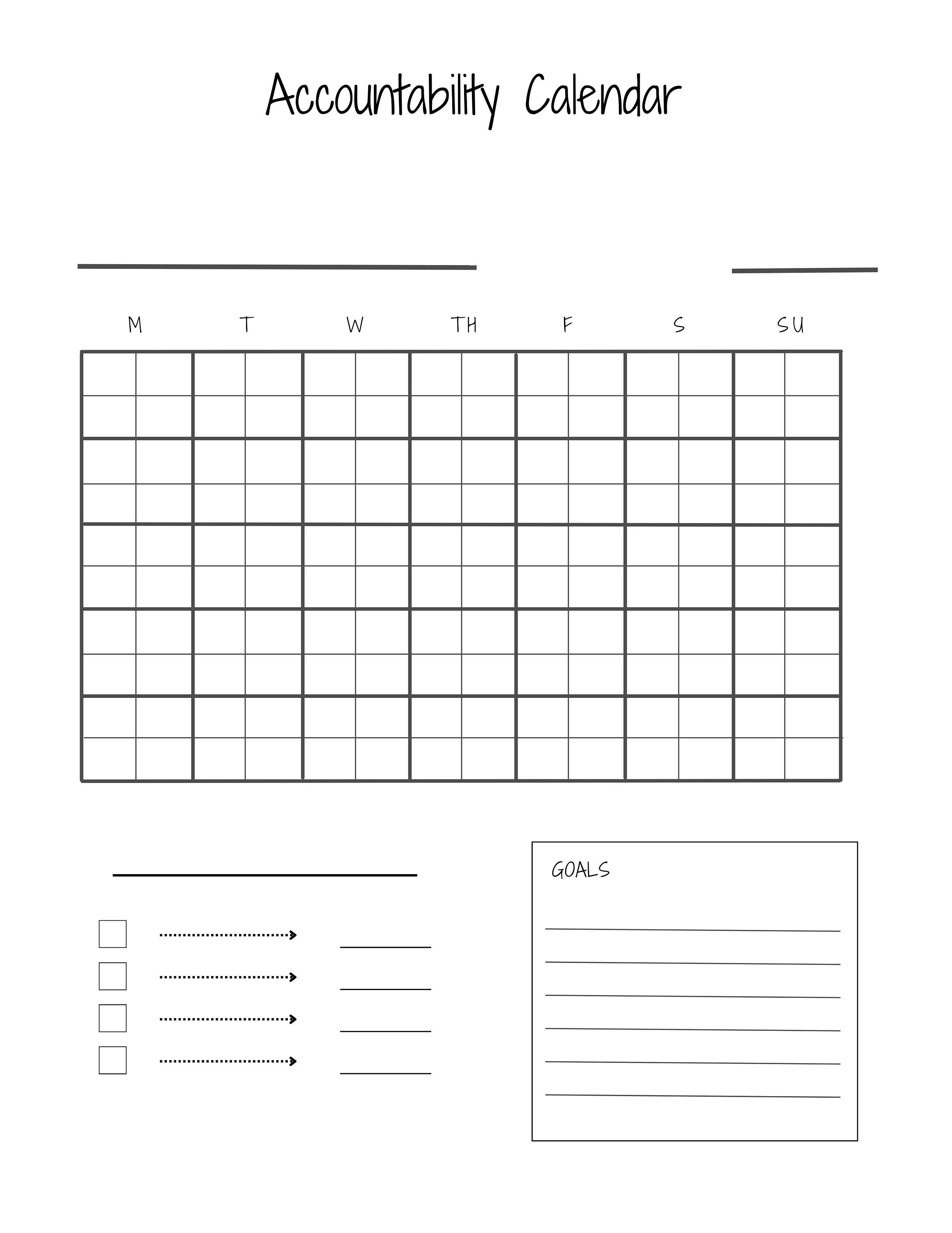 Accountability Calendar/habit Tracker (digital File) - Etsy