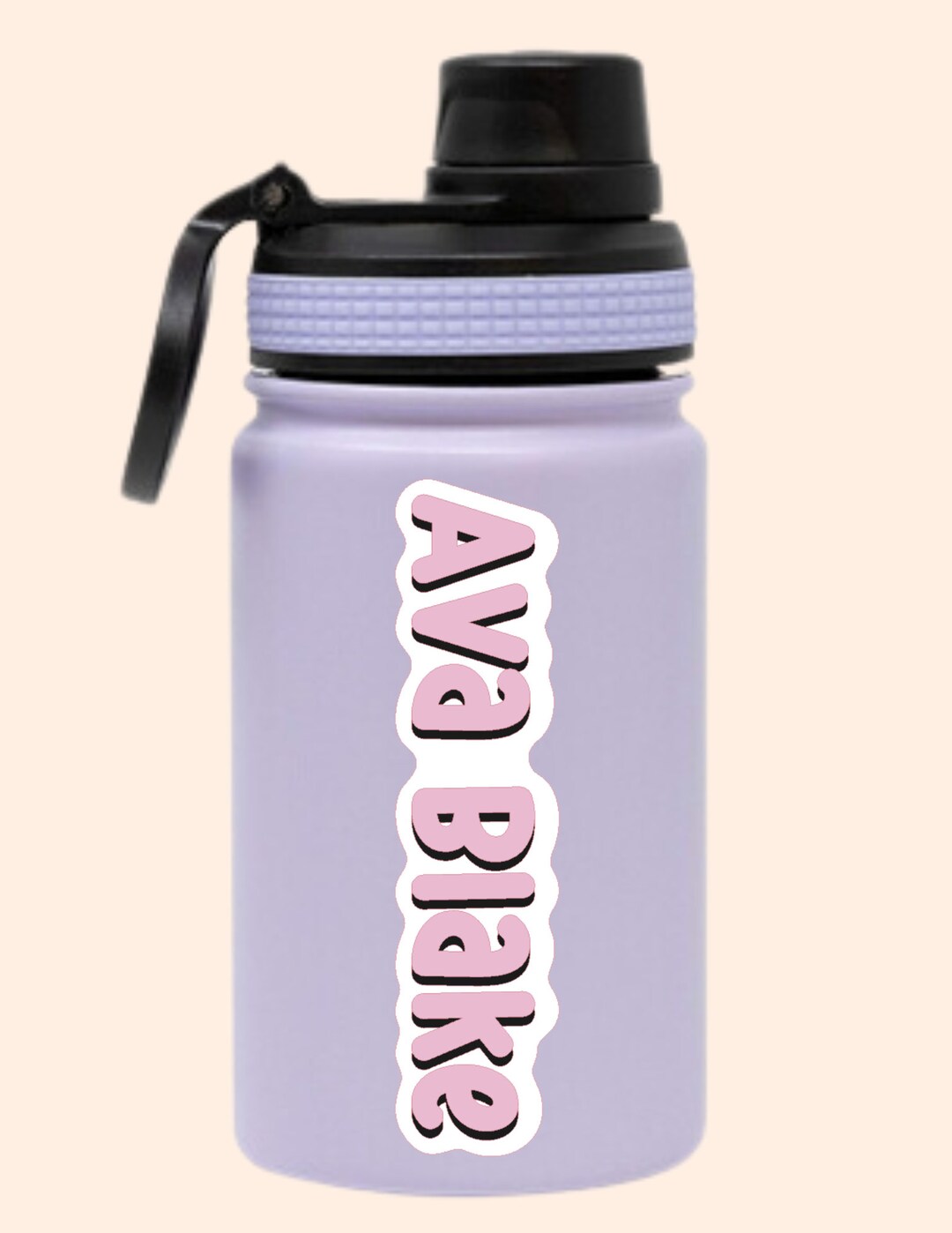 Water Bottle Stickers | Custom Text Decal | Waterproof Name Label for ...