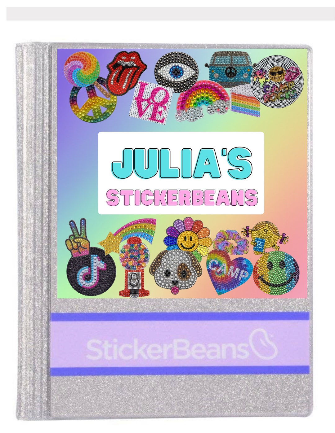 Personalized Stickerbeans Book Cover Sticker - Etsy