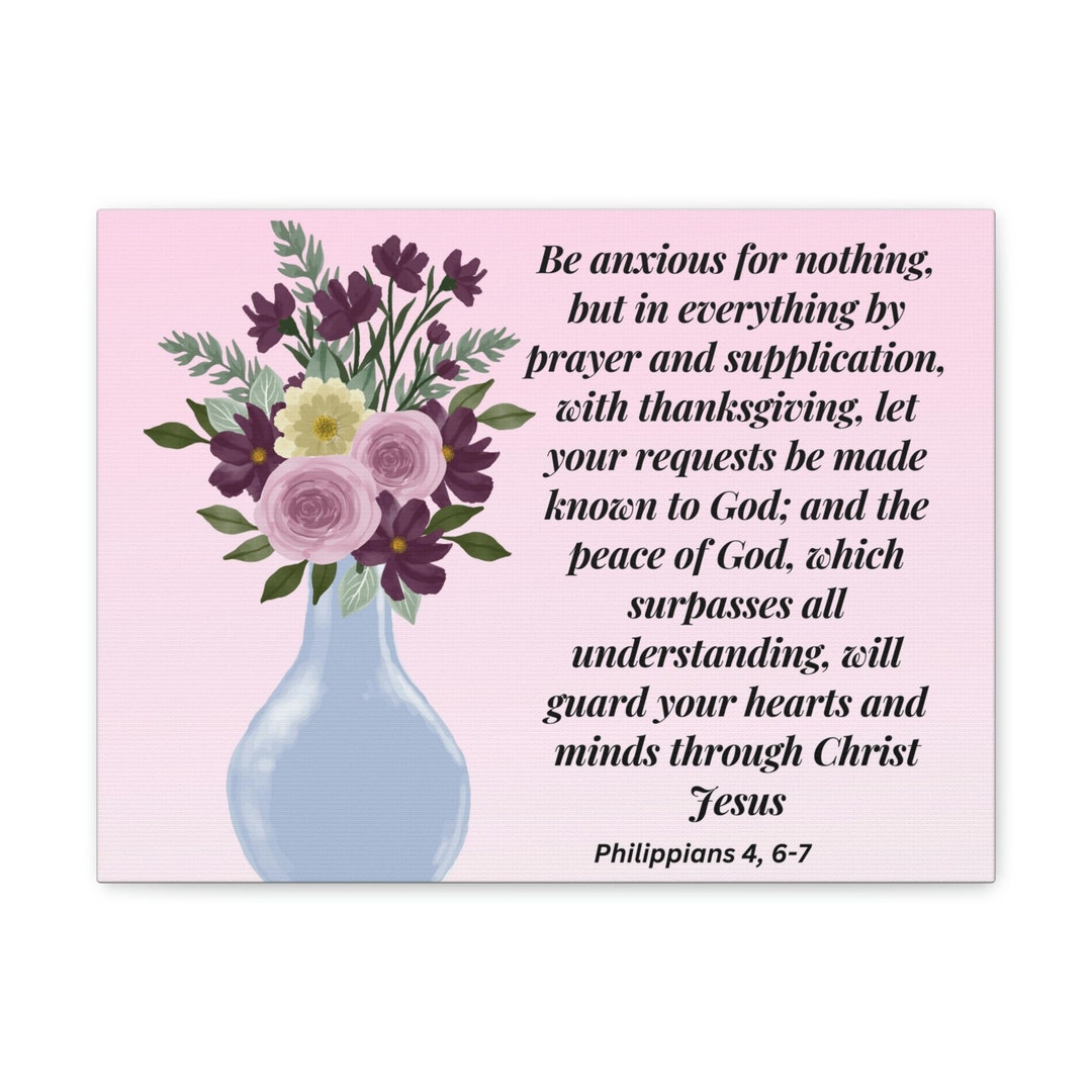 Be Anxious for Nothing Philippians 4: 6-7 Bible Verse Wall - Etsy