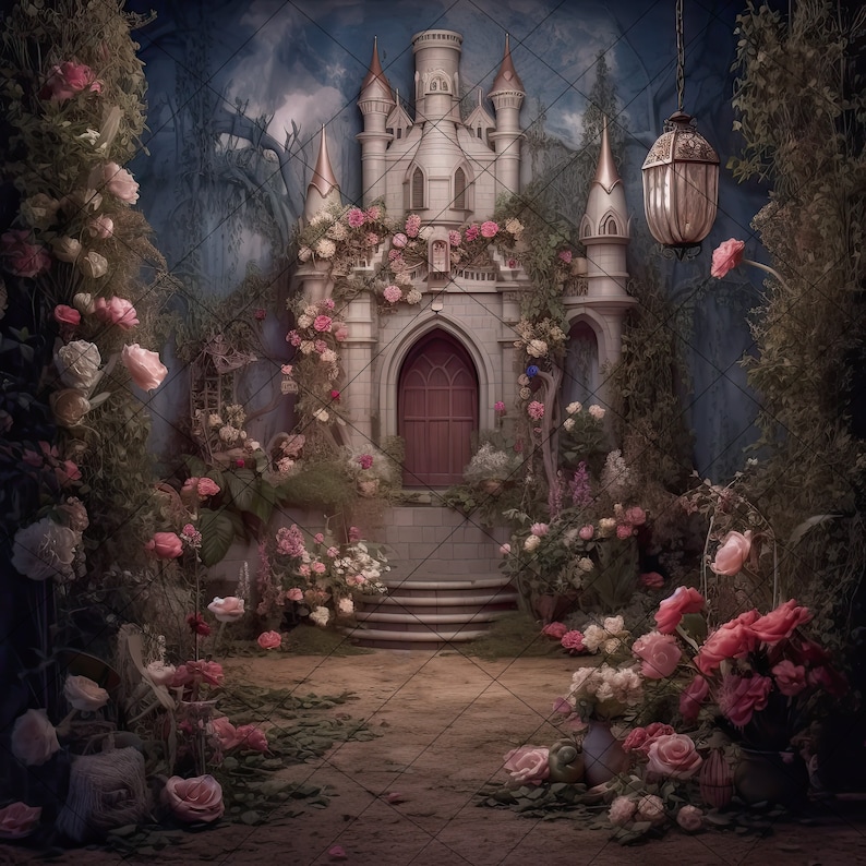 4 Enchanted Castle Digital Backdrops - Etsy