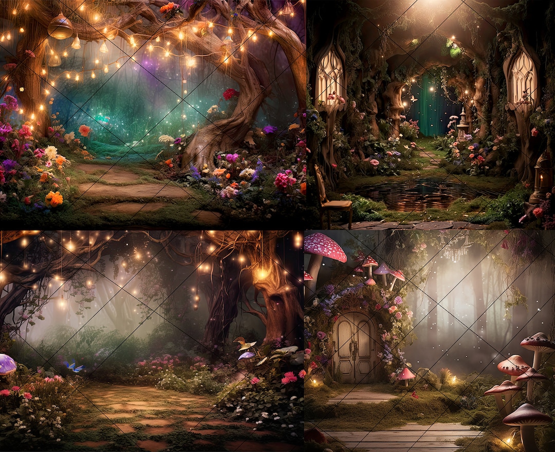 Fairy Den Digital Bundle 4 Digital Backdrops - Etsy