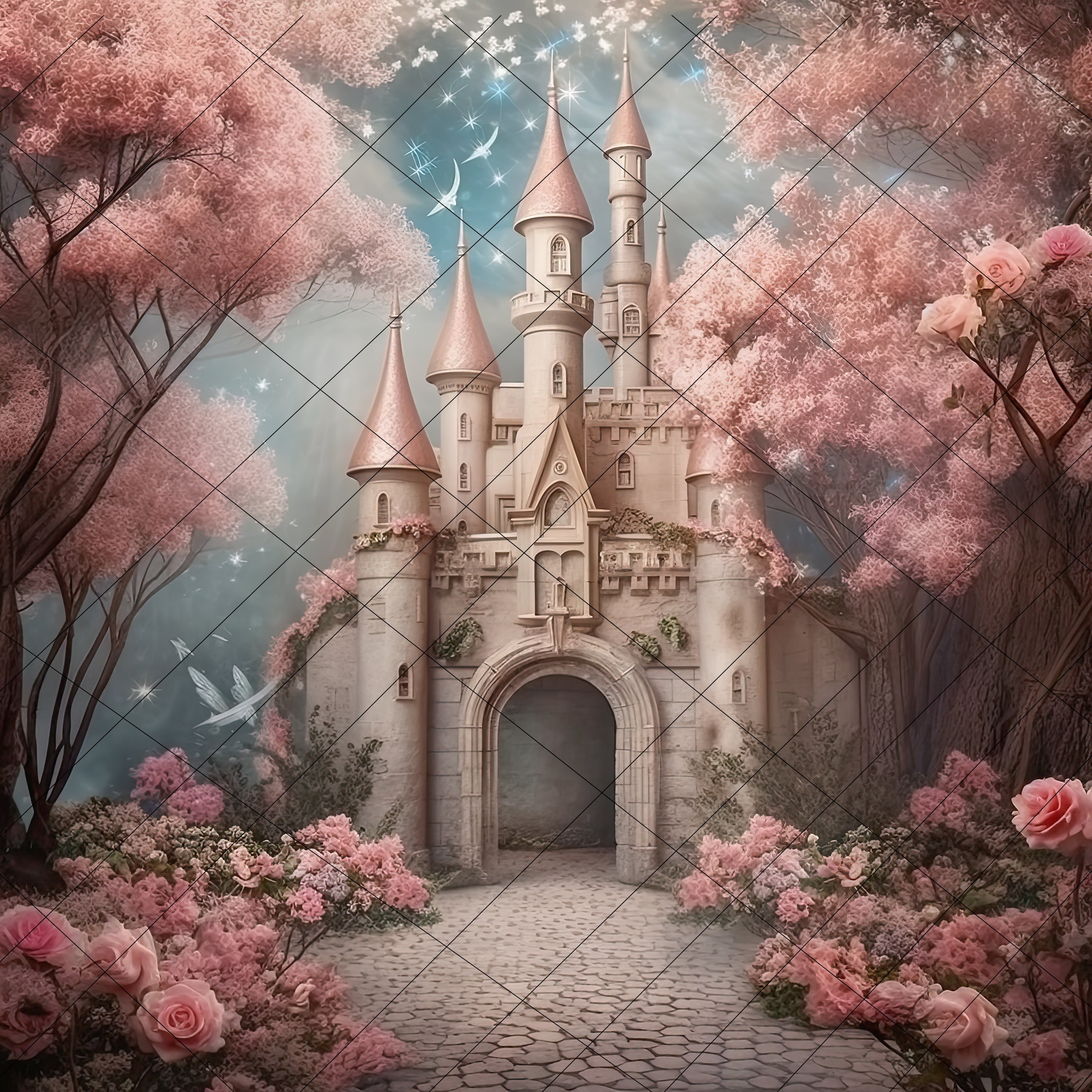4 Enchanted Castle Digital Backdrops - Etsy