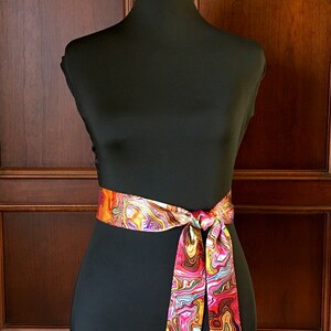 Satin Sash or Scarf Retro Womens Sash Satin Scarf Purse Artsy Hat ...