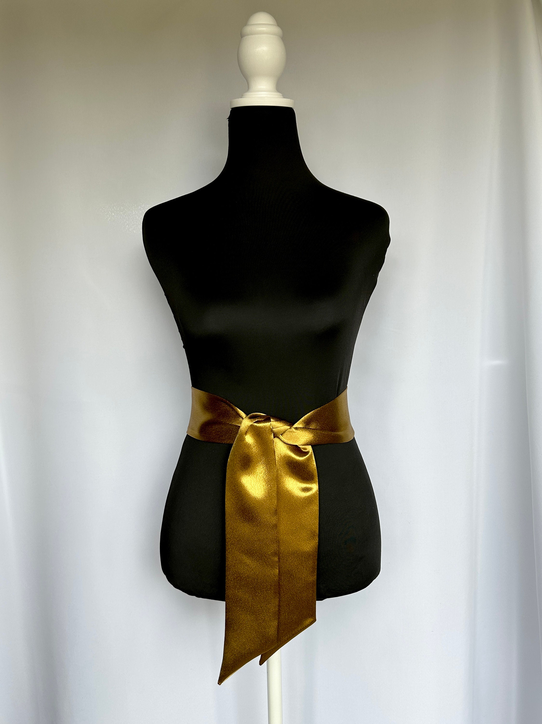 Satin Sash Belt Antique Gold Dress Belt Wrap Formal Dress Belt - Etsy