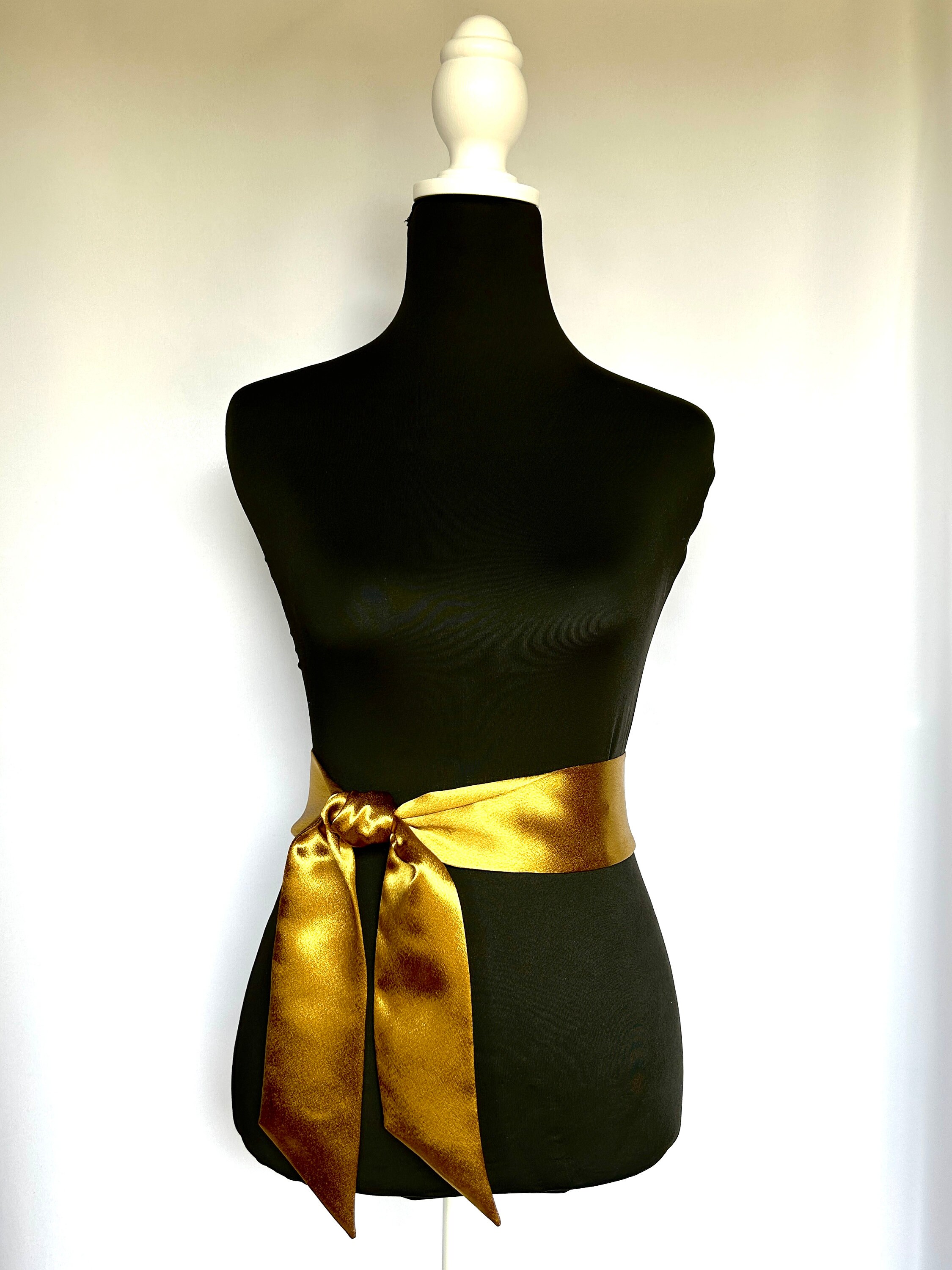 Satin Sash Belt Antique Gold Dress Belt Wrap Formal Dress Belt - Etsy