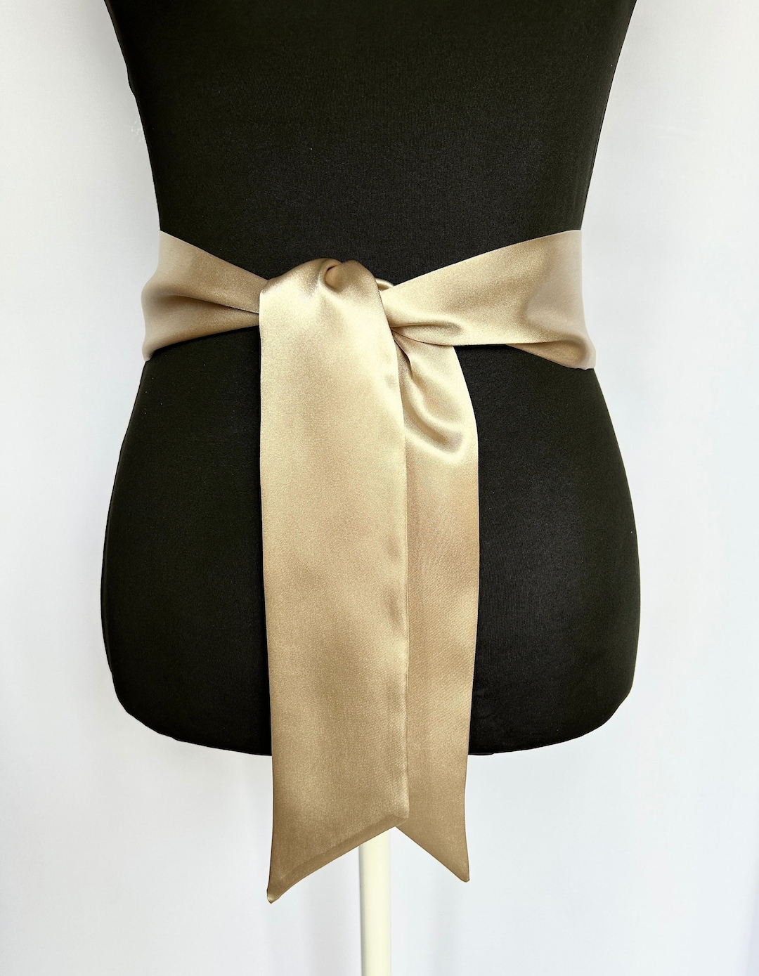 Satin Champagne Color Sash Dress Belt Wrap Silky Belt Sash - Etsy