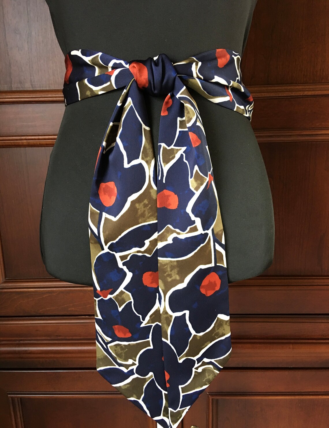 Sash Belt Satin Sash Wrap Tie Satin Scarf Silky Scarf Belt Floral Women ...