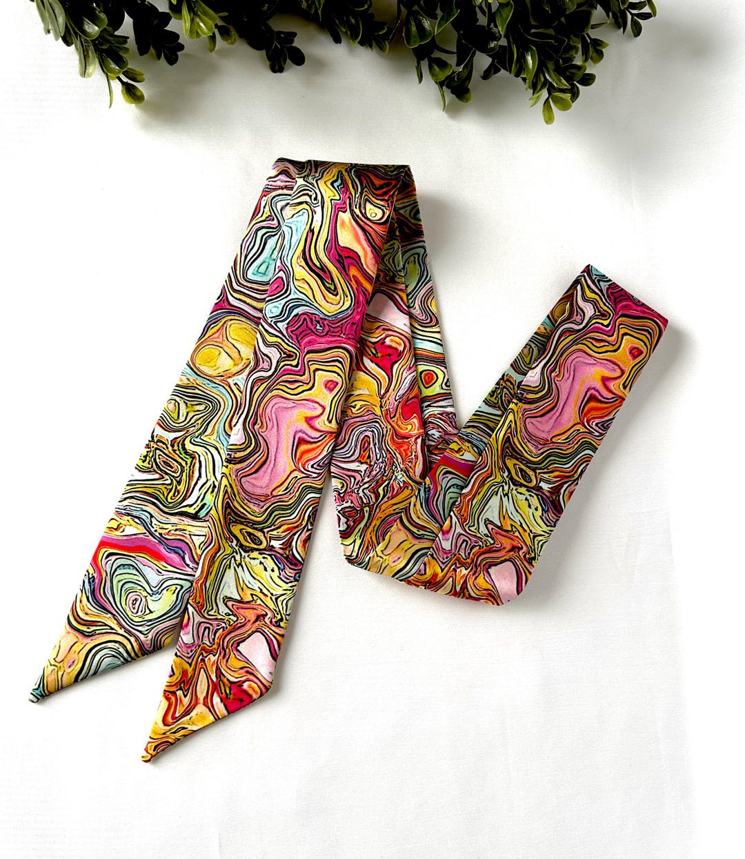 Satin Sash or Scarf Retro Womens Sash Satin Scarf Purse Artsy Hat ...