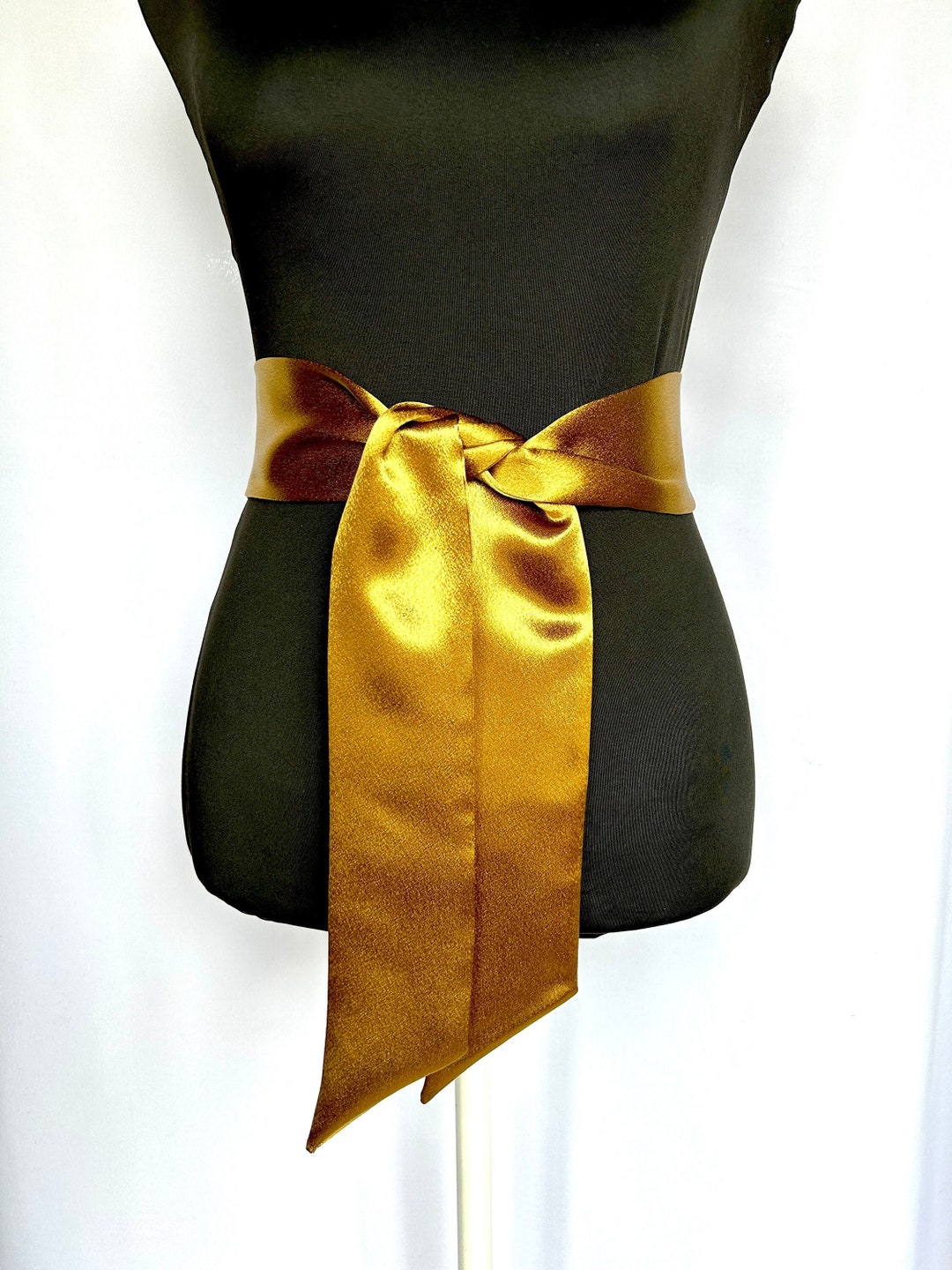 Satin Sash Belt Antique Gold Dress Belt Wrap Formal Dress Belt - Etsy