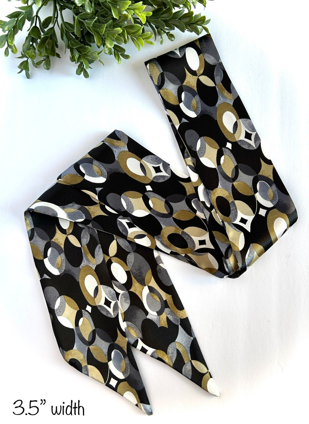 Belt Satin Sash Wrap Tie Scarf Women's Silky Scarf Belt Modern Dot Belt ...