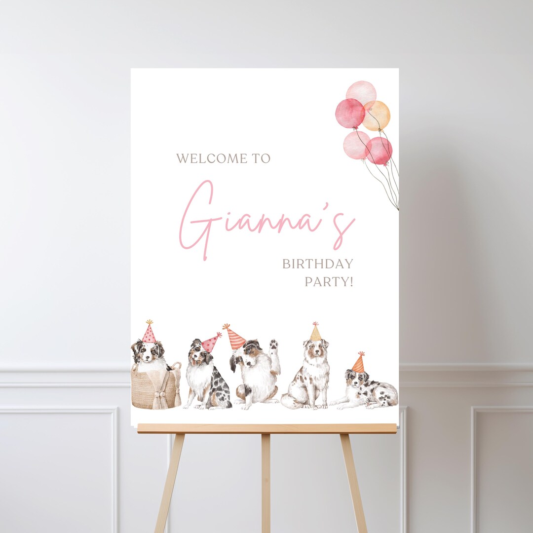 Editable Birthday Party Welcome Sign Two Let the Dogs Out Austrian ...