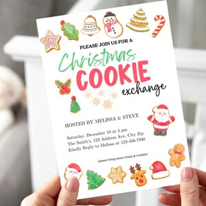 EDITABLE Christmas Cookie Exchange Invitation, Holiday Cookie Exchange ...