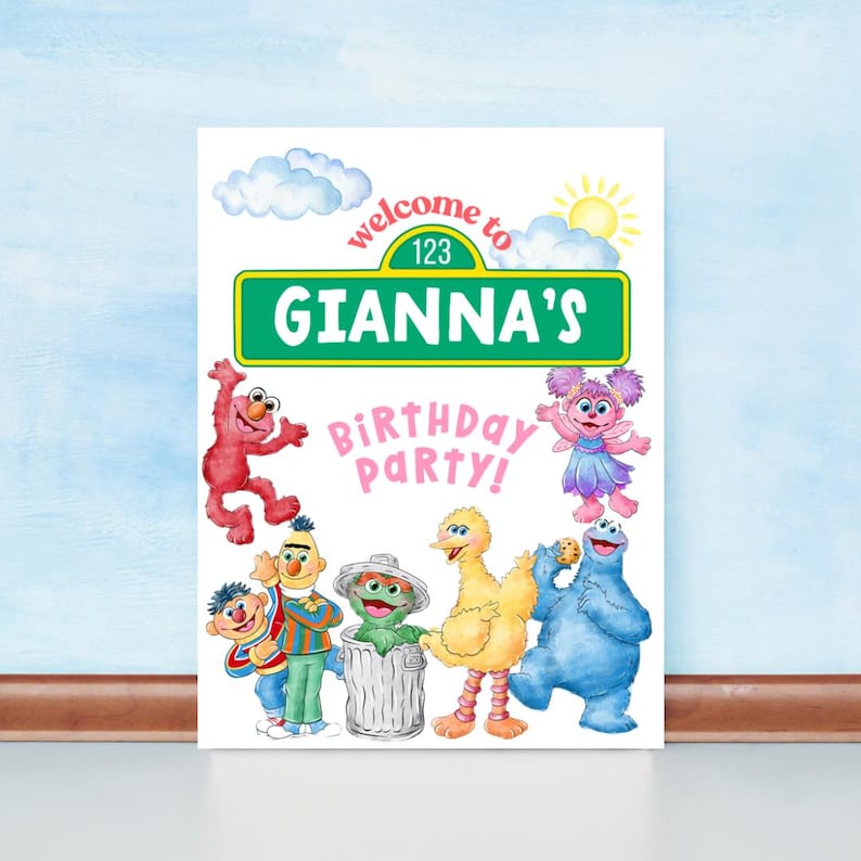 EDITABLE Sesame Street Welcome Sign, Printable Template, Sesame Street ...