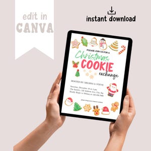 EDITABLE Christmas Cookie Exchange Invitation, Holiday Cookie Exchange ...