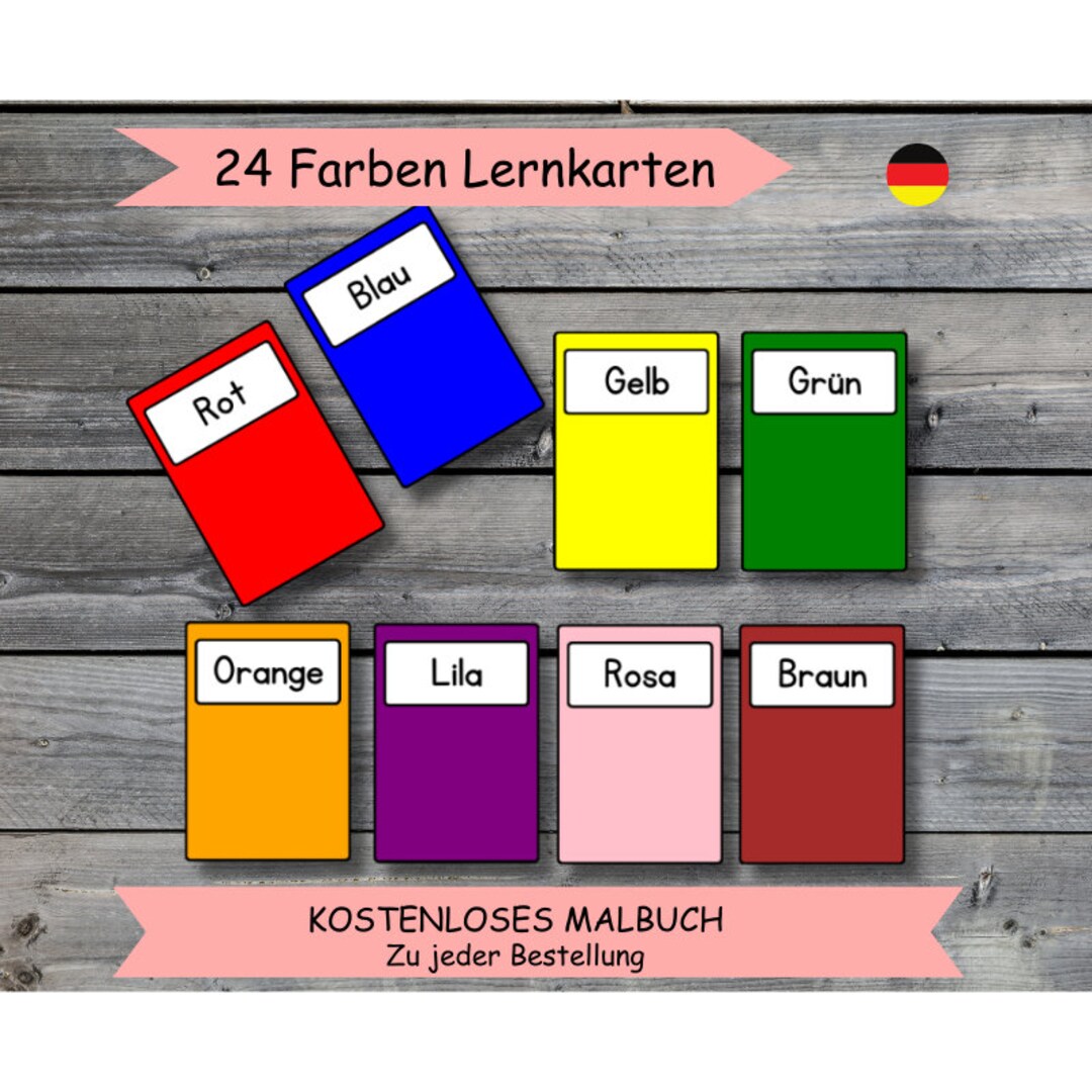24 Printable Colors Learning Cards 3 Piece Set Coloring - Etsy