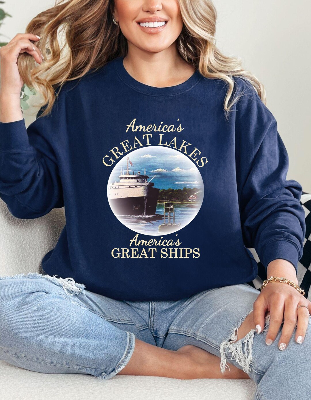 Great Lakes Great Ships Sweatshirt, Lakes Freighter, Big Ship, Laker ...