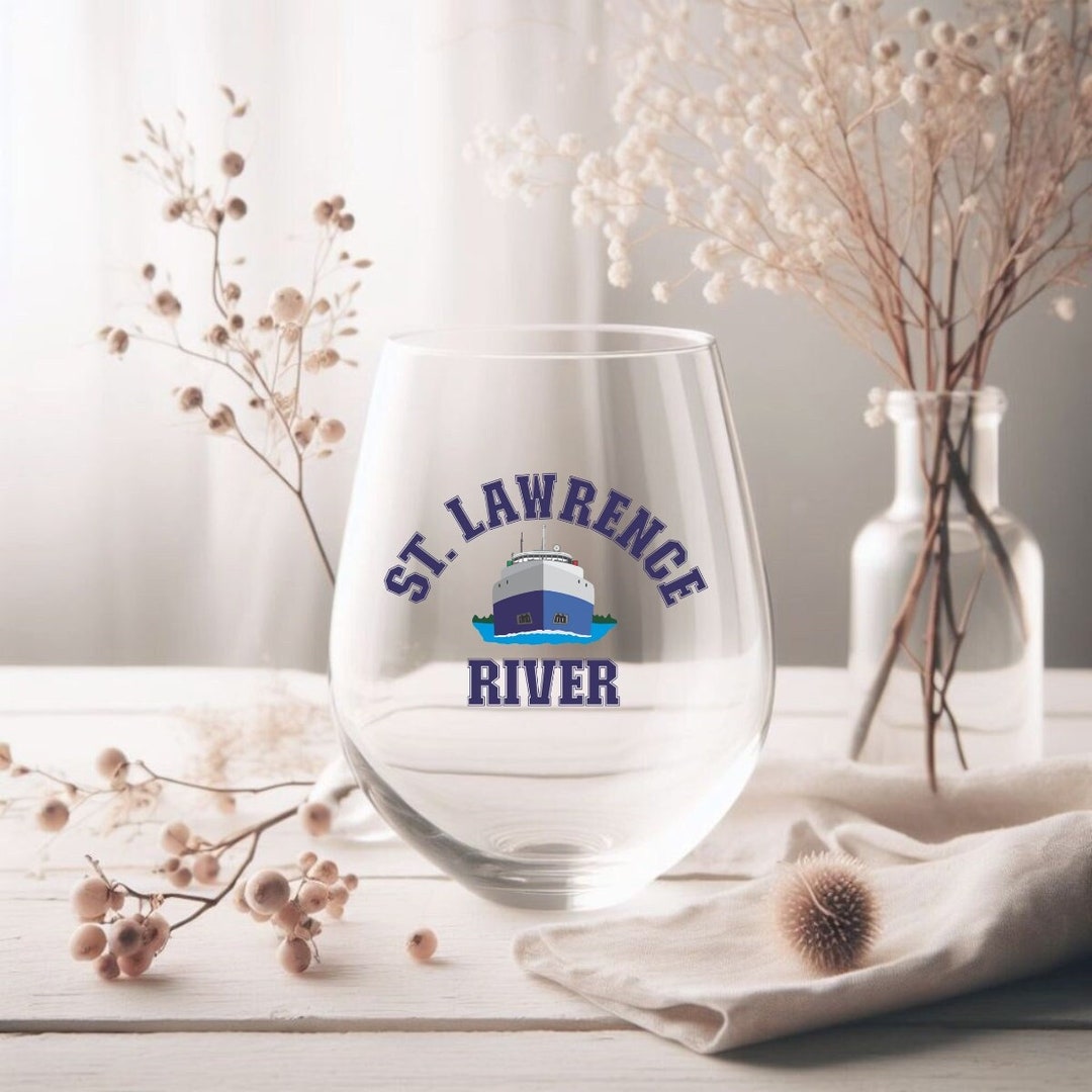 St Lawrence River Stemless Wine Glass Blue Laker, River Life, Laker ...