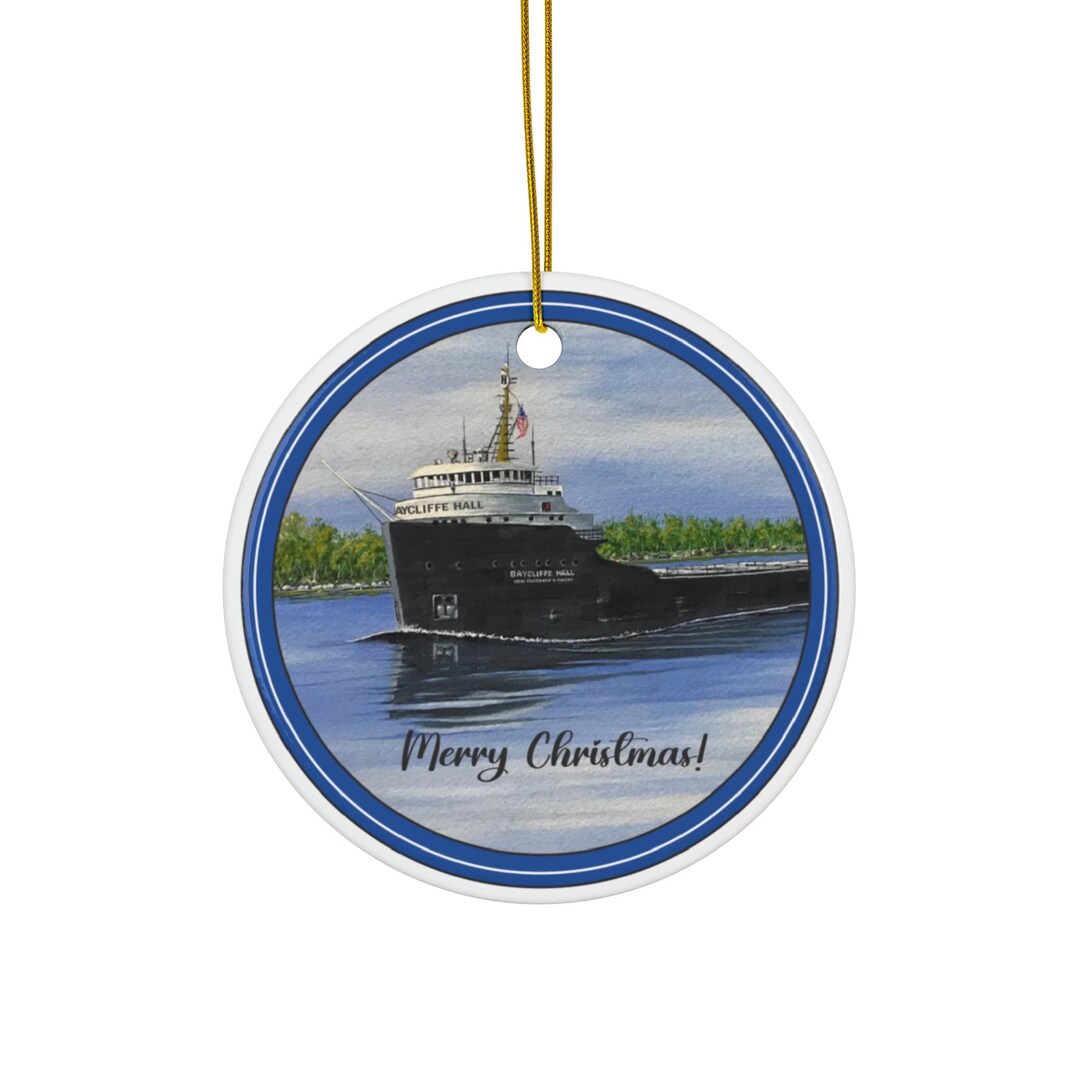 Great Lakes Ship Ceramic Holiday Ornament, Nautical Christmas Decor ...