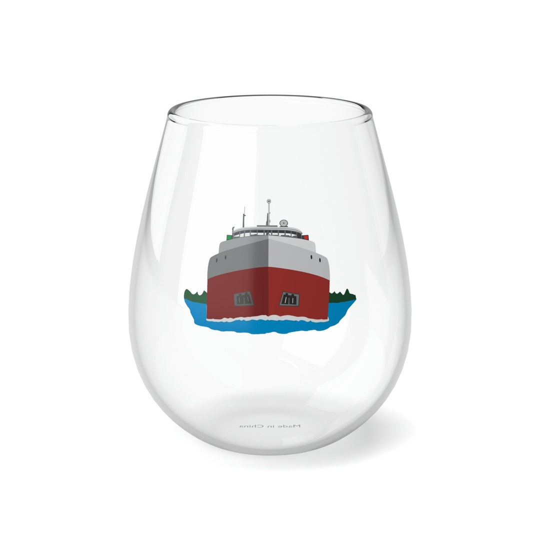 Wine Glass Laker Ship River Wine Glass Great Lakes Ship - Etsy