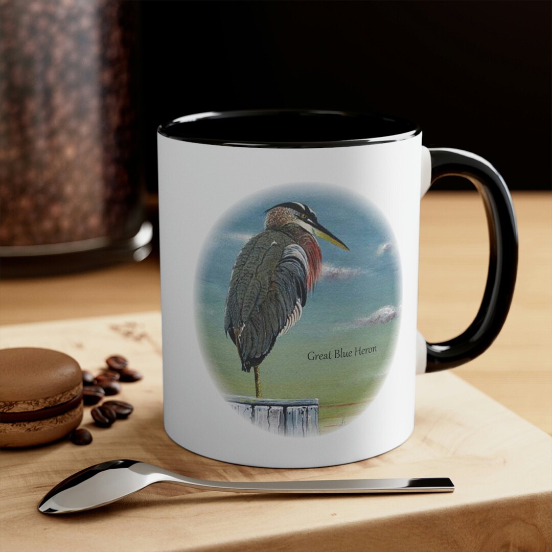 Great Blue Heron, River, River Life, River Gift, River Heron, Nautical ...
