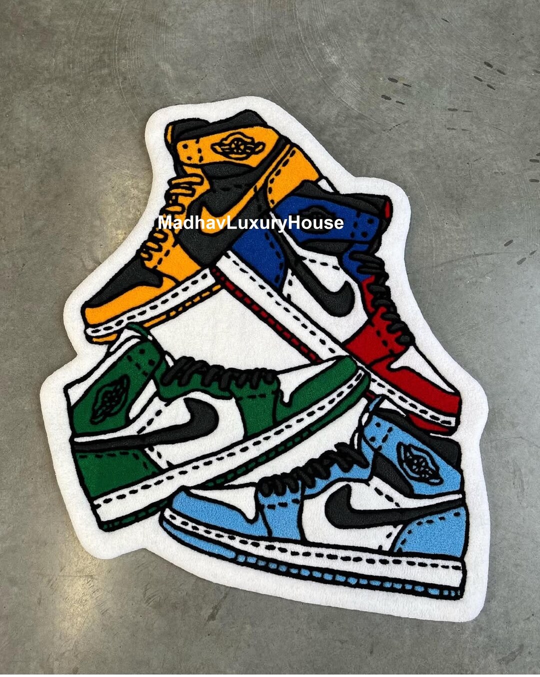 Sneakers Shoes Tufted Rug, Custom Handmade Rug, Personalized Rug ...