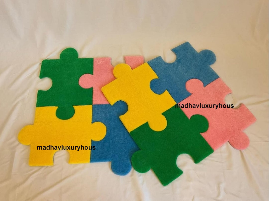 Handmade Custom Tufted Puzzle Area Rug /jigsaw Puzzle Rug/handcrafted ...