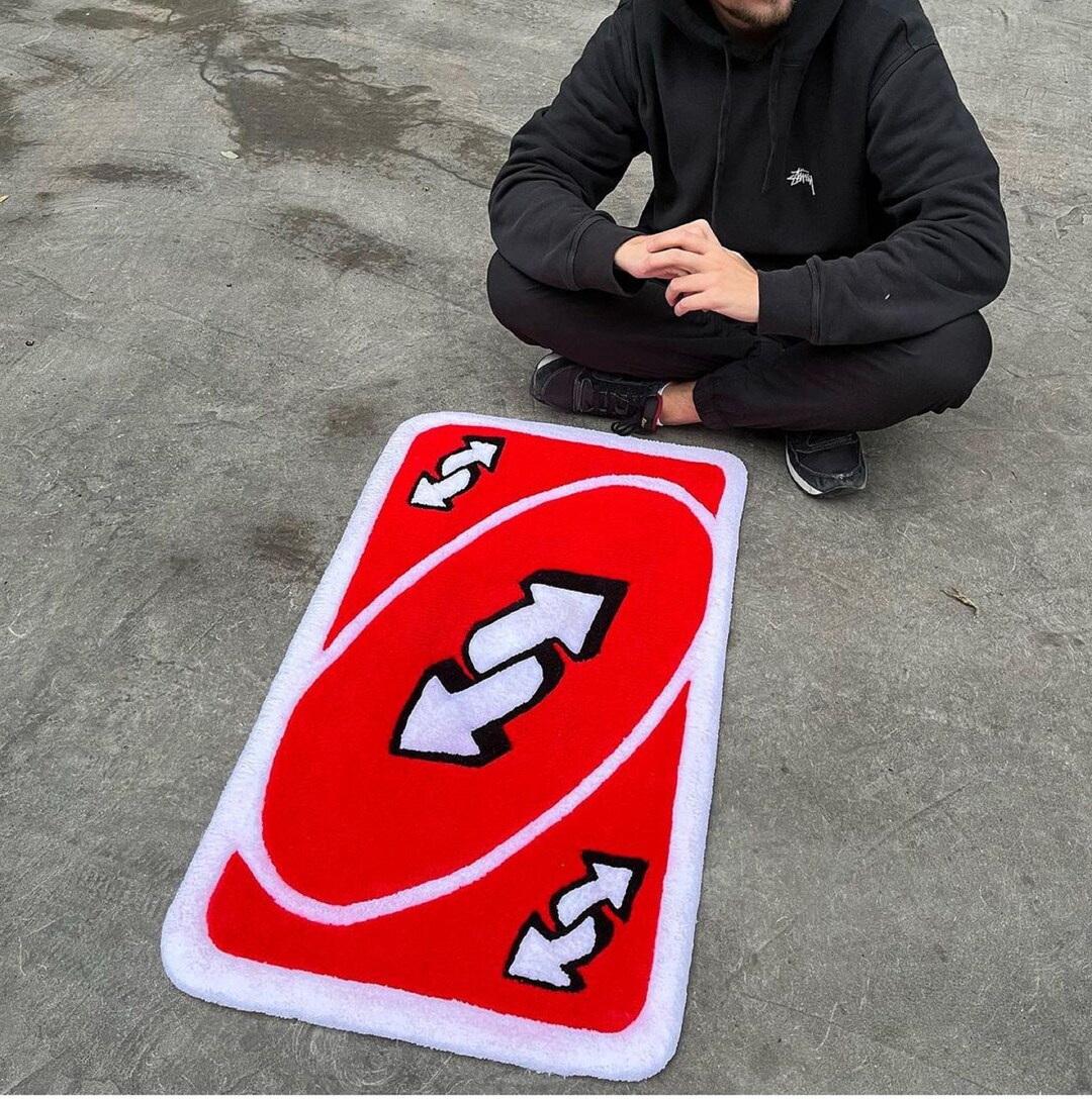 Uno Tufted Rug Card - Reverse +4 Card Rug, Colorful Rug, Modern Rugs ...