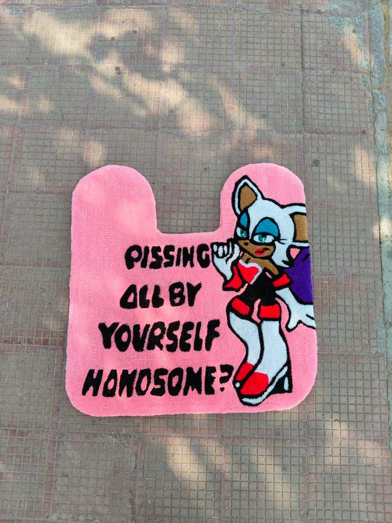 Rouge the Bat 'pissing All by Yourself Handsome?' Tufted Rug / Wall ...