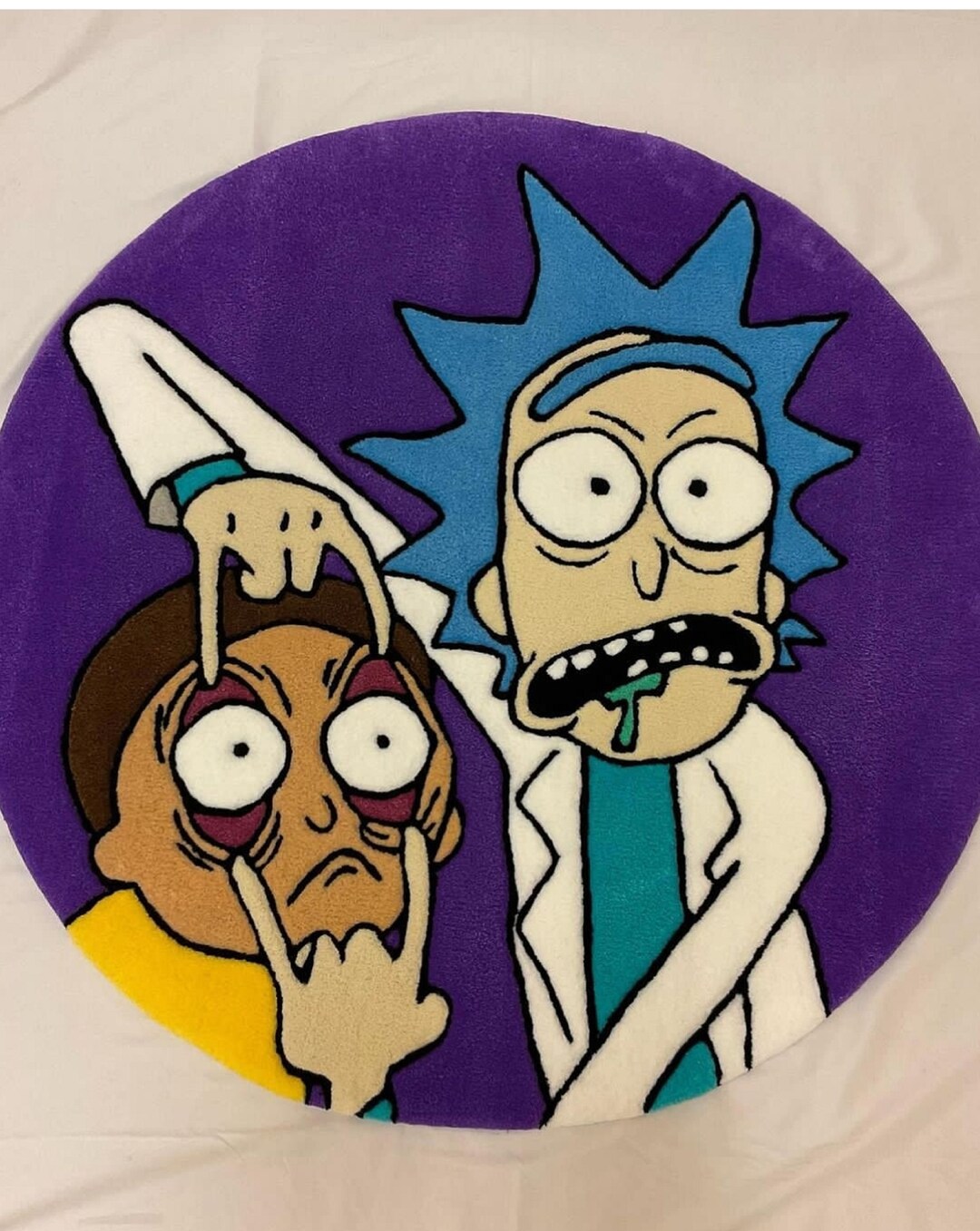 Rick and Morty Handmade Custom Tufted Rug/bad Room Rug/cool Rug/ Living ...