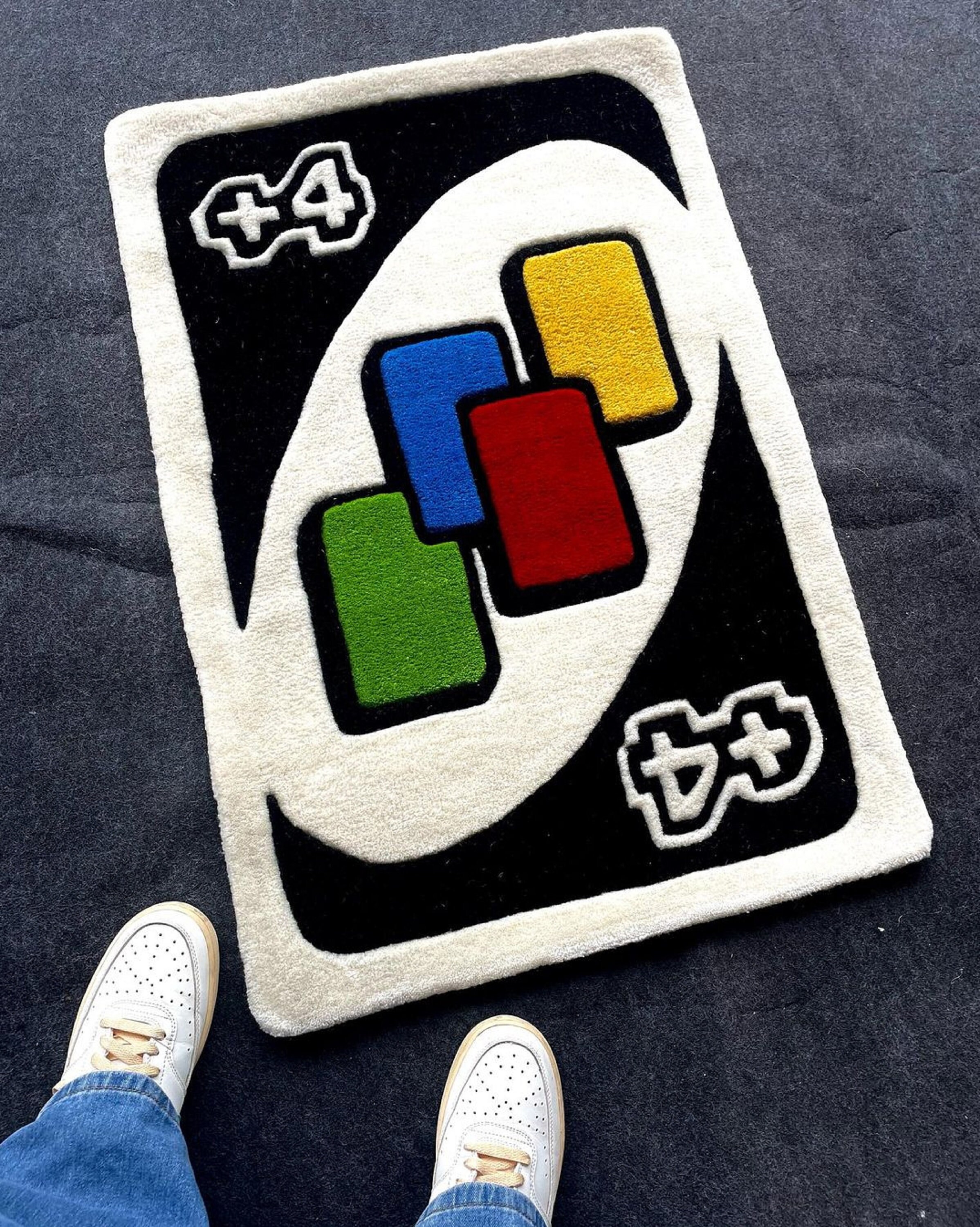 Uno Tufted Rug Card - Reverse +4 Card Rug, Colorful Rug, Modern Rugs ...