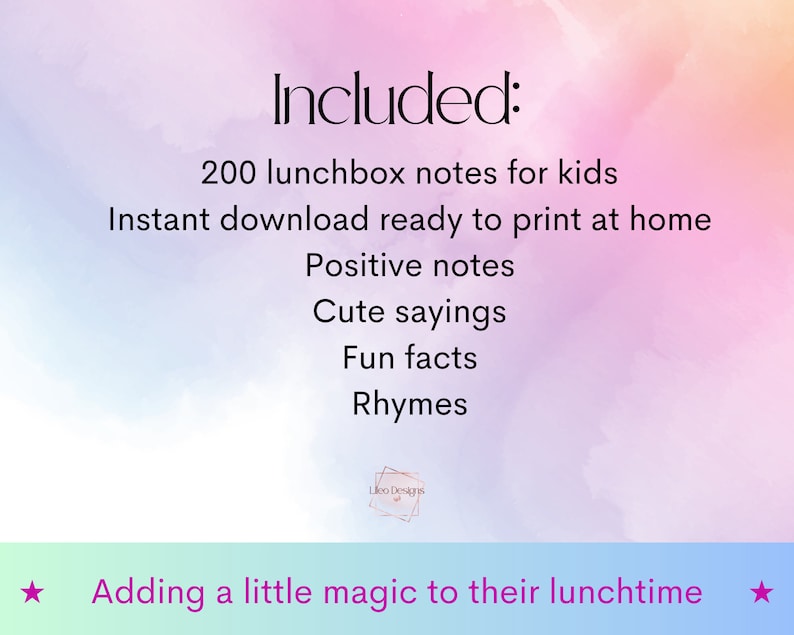 Lunchbox Notes for Kids, Positivity for Kids, Lunchbox Notes, Empower ...