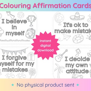 Printable Kids Affirmation Cards - Color Your Own Positive Affirmations ...