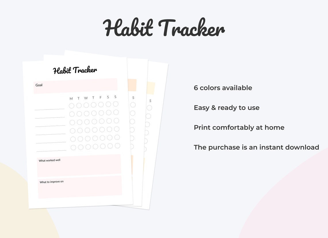 Digital Habit Tracker Printable PDF | Routine Tracker | Instant ...