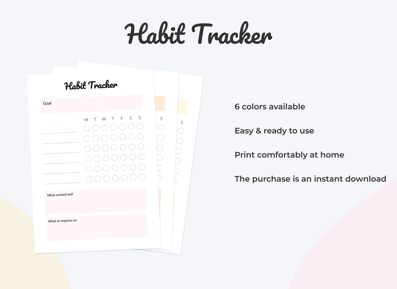 Digital Habit Tracker Printable PDF Routine Tracker Instant Download ...