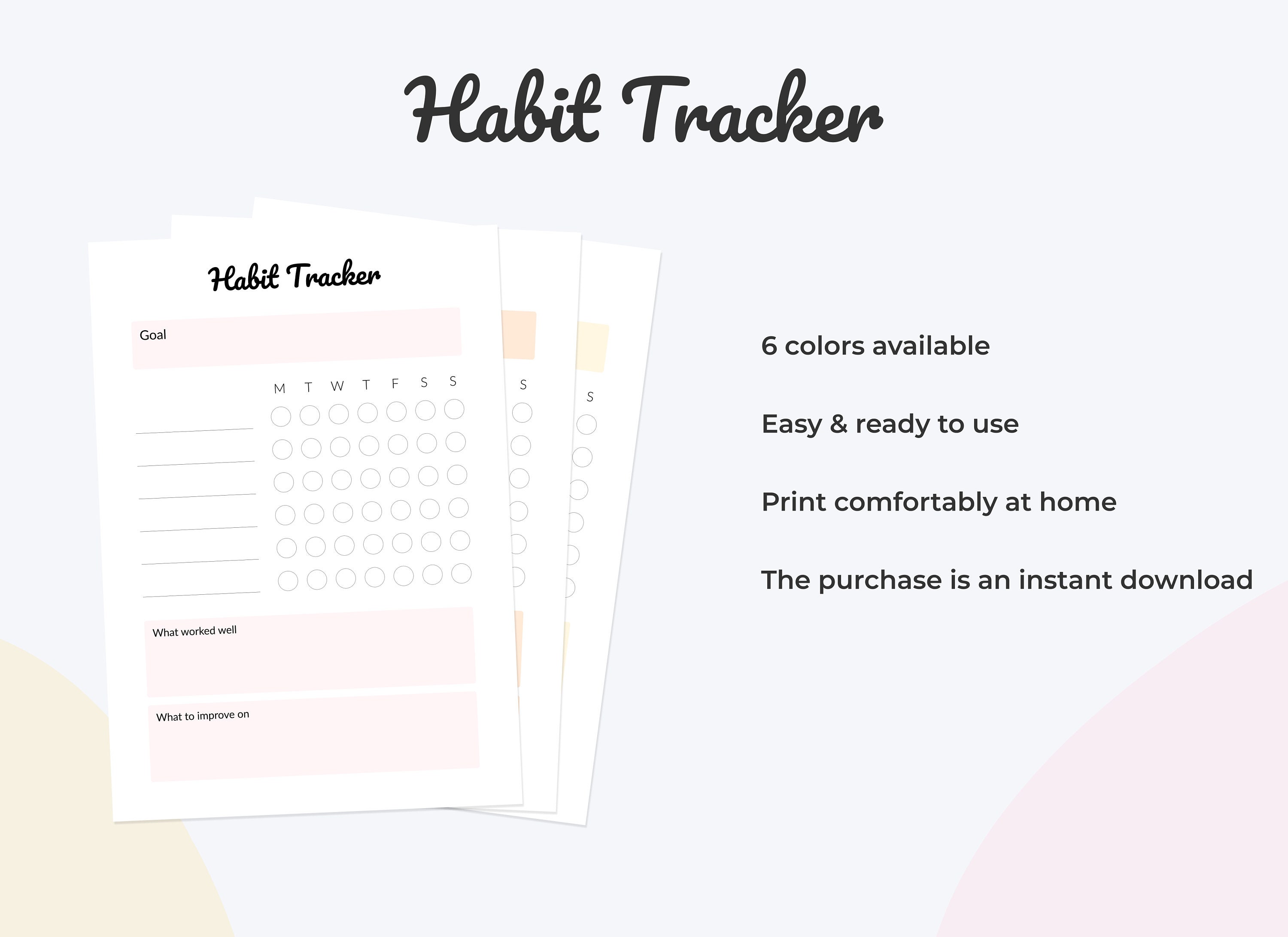 Digital Habit Tracker Printable PDF | Routine Tracker | Instant ...
