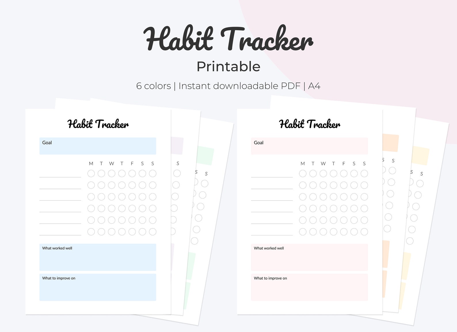 Digital Habit Tracker Printable PDF | Routine Tracker | Instant ...