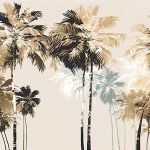 Beige Palmtrees on Tropical Beach | Printable Ocean Art and Beach ...
